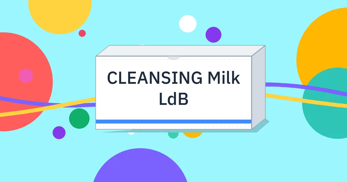 Symbolbild: Packung mit der Aufschrift CLEANSING Milk LdB (PZN 18257521) – Verfügbarkeit und Bezug in Apotheken in Frankfurt am Main