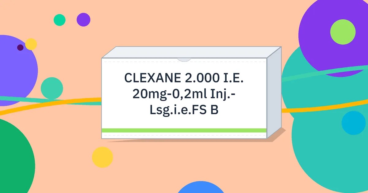 Symbolbild: Packung mit der Aufschrift CLEXANE 2.000 I.E. 20mg-0,2ml Inj.-Lsg.i.e.FS B (PZN 00256797) – Verfügbarkeit und Bezug in Apotheken in Frankfurt am Main
