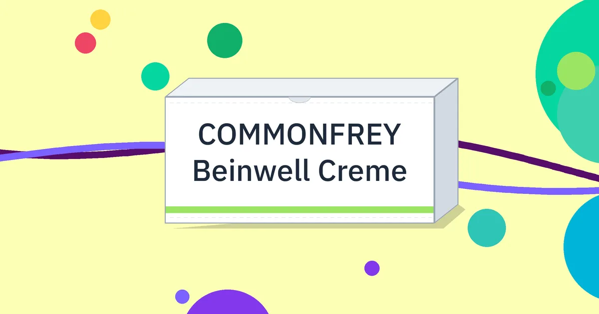 Symbolbild: Packung mit der Aufschrift COMMONFREY Beinwell Creme (PZN 02739146) – Verfügbarkeit und Bezug in Apotheken in Frankfurt am Main