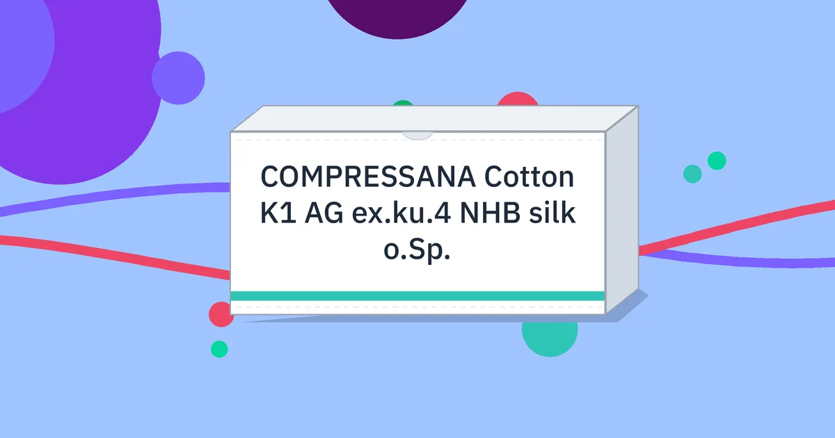 Symbolbild: Packung mit der Aufschrift COMPRESSANA Cotton K1 AG ex.ku.4 NHB silk o.Sp. (PZN 11395237) – Verfügbarkeit und Bezug in Apotheken in Frankfurt am Main