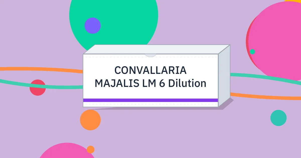Symbolbild: Packung mit der Aufschrift CONVALLARIA MAJALIS LM 6 Dilution (PZN 12833449) – Verfügbarkeit und Bezug in Apotheken in Frankfurt am Main