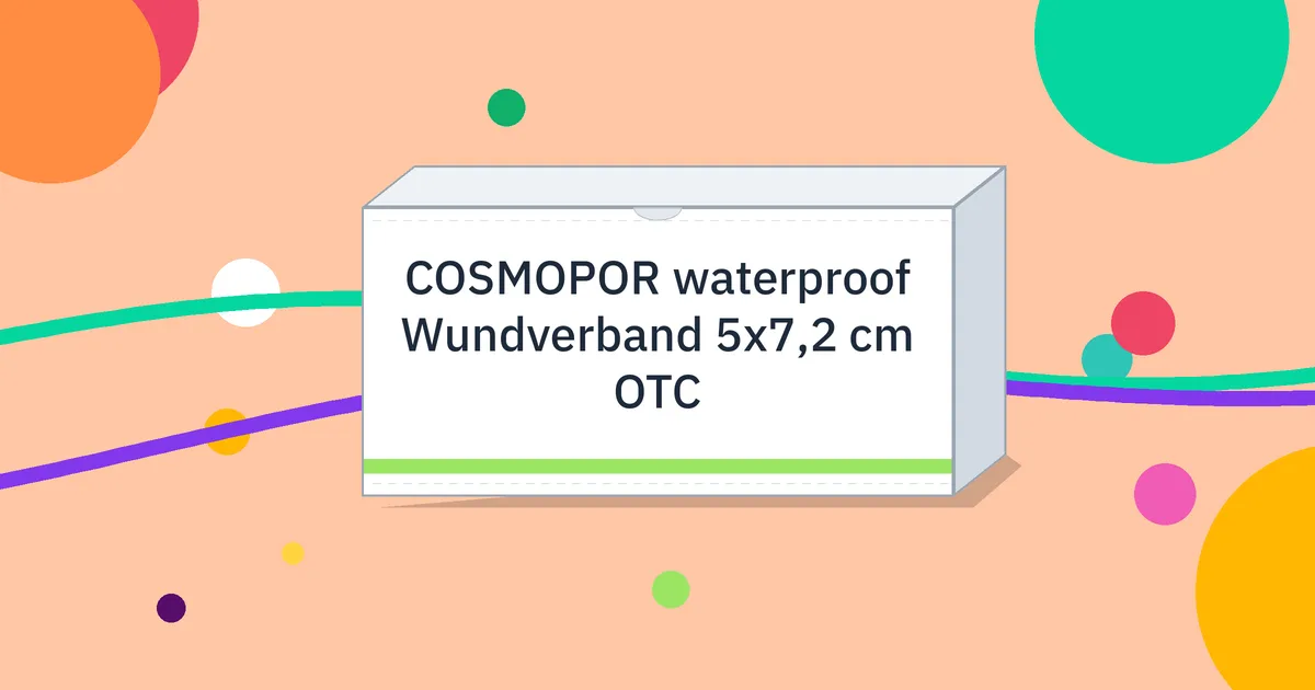Symbolbild: Packung mit der Aufschrift COSMOPOR waterproof Wundverband 5x7,2 cm OTC (PZN 16875930) – Verfügbarkeit und Bezug in Apotheken in Frankfurt am Main