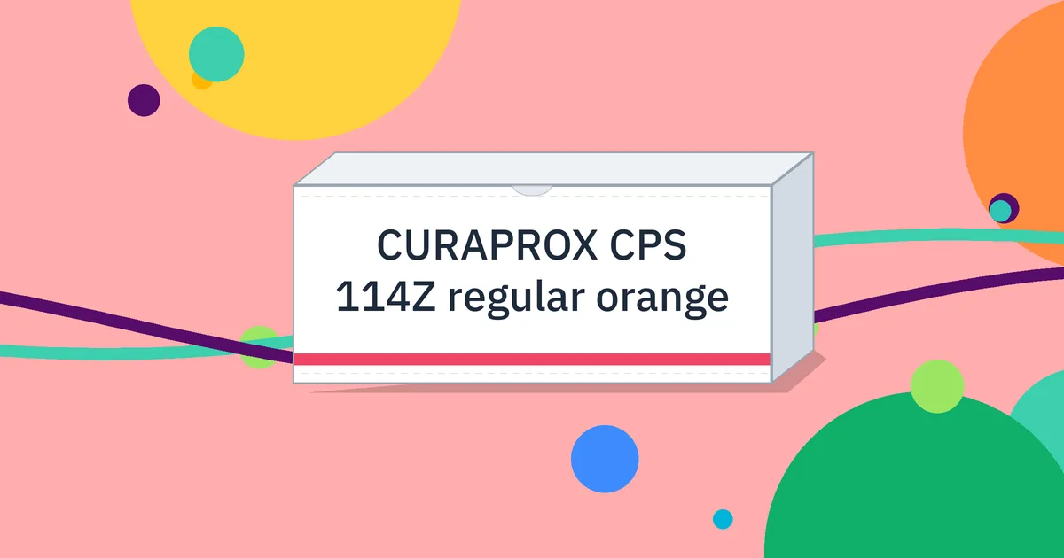 Symbolbild: Packung mit der Aufschrift CURAPROX CPS 114Z regular orange (PZN 09190456) – Verfügbarkeit und Bezug in Apotheken in Frankfurt am Main