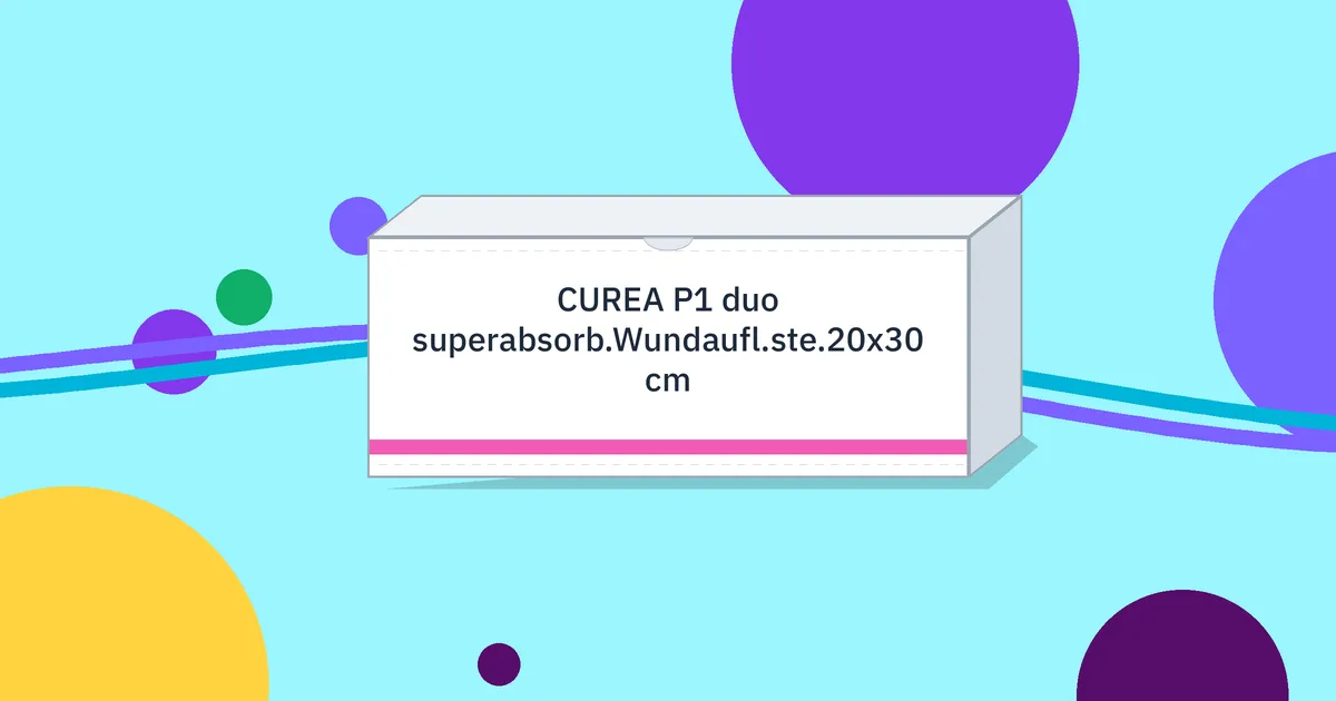 Symbolbild: Packung mit der Aufschrift CUREA P1 duo superabsorb.Wundaufl.ste.20x30 cm (PZN 16005293) – Verfügbarkeit und Bezug in Apotheken in Frankfurt am Main