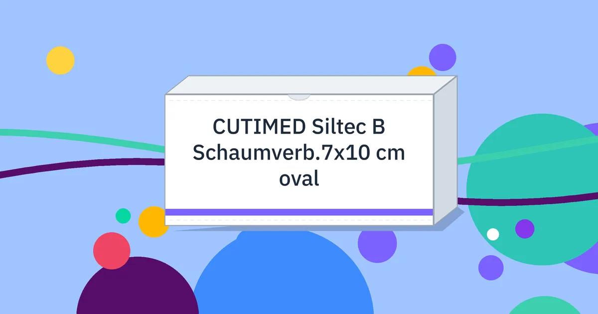 Symbolbild: Packung mit der Aufschrift CUTIMED Siltec B Schaumverb.7x10 cm oval (PZN 19472925) – Verfügbarkeit und Bezug in Apotheken in Frankfurt am Main