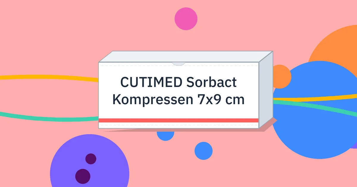 Symbolbild: Packung mit der Aufschrift CUTIMED Sorbact Kompressen 7x9 cm (PZN 18126641) – Verfügbarkeit und Bezug in Apotheken in Frankfurt am Main