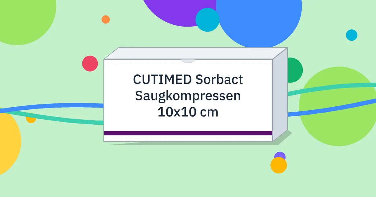 Symbolbild: Packung mit der Aufschrift CUTIMED Sorbact Saugkompressen 10x10 cm (PZN 17310911) – Verfügbarkeit und Bezug in Apotheken in Frankfurt am Main