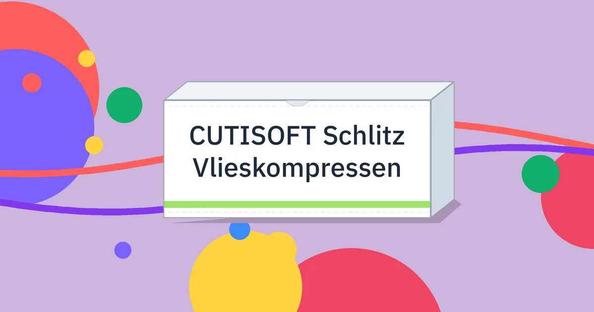 Symbolbild: Packung mit der Aufschrift CUTISOFT Schlitz Vlieskompressen (PZN 07585848) – Verfügbarkeit und Bezug in Apotheken in Frankfurt am Main