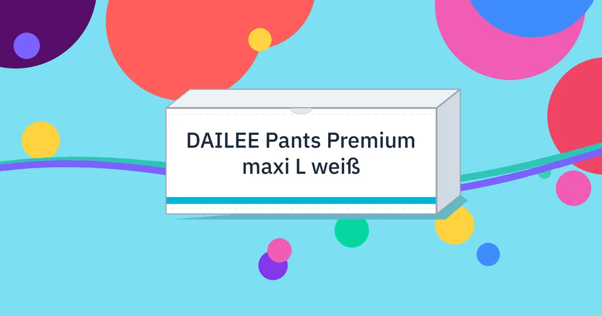 Symbolbild: Packung mit der Aufschrift DAILEE Pants Premium maxi L weiß (PZN 19374364) – Verfügbarkeit und Bezug in Apotheken in Frankfurt am Main