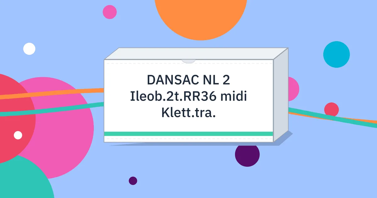 Symbolbild: Packung mit der Aufschrift DANSAC NL 2 Ileob.2t.RR36 midi Klett.tra. (PZN 08843672) – Verfügbarkeit und Bezug in Apotheken in Frankfurt am Main