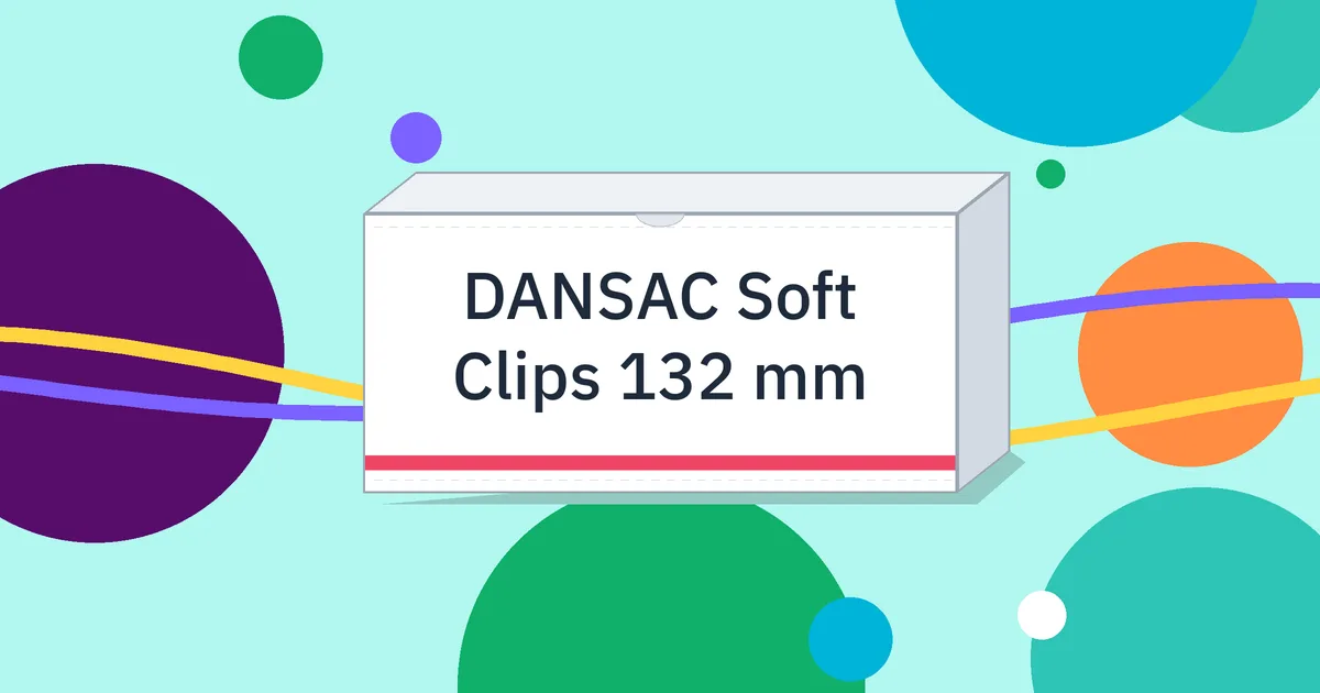 Symbolbild: Packung mit der Aufschrift DANSAC Soft Clips 132 mm (PZN 00838269) – Verfügbarkeit und Bezug in Apotheken in Frankfurt am Main