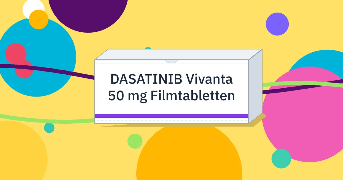 Symbolbild: Packung mit der Aufschrift DASATINIB Vivanta 50 mg Filmtabletten (PZN 20045453) – Verfügbarkeit und Bezug in Apotheken in Frankfurt am Main