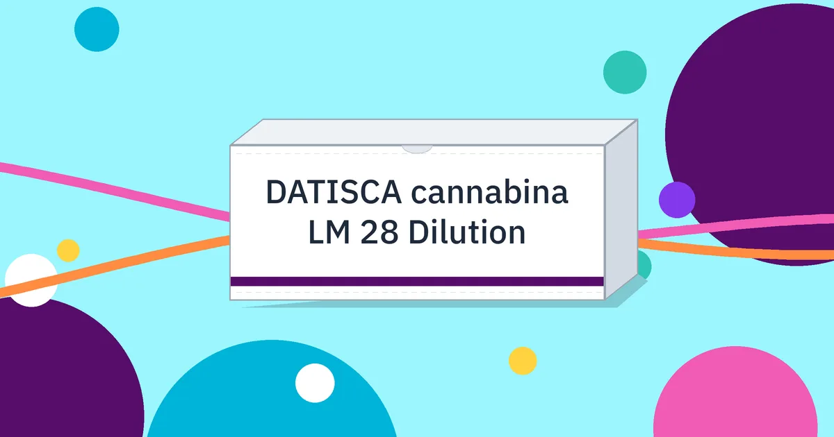 Symbolbild: Packung mit der Aufschrift DATISCA cannabina LM 28 Dilution (PZN 13462096) – Verfügbarkeit und Bezug in Apotheken in Frankfurt am Main