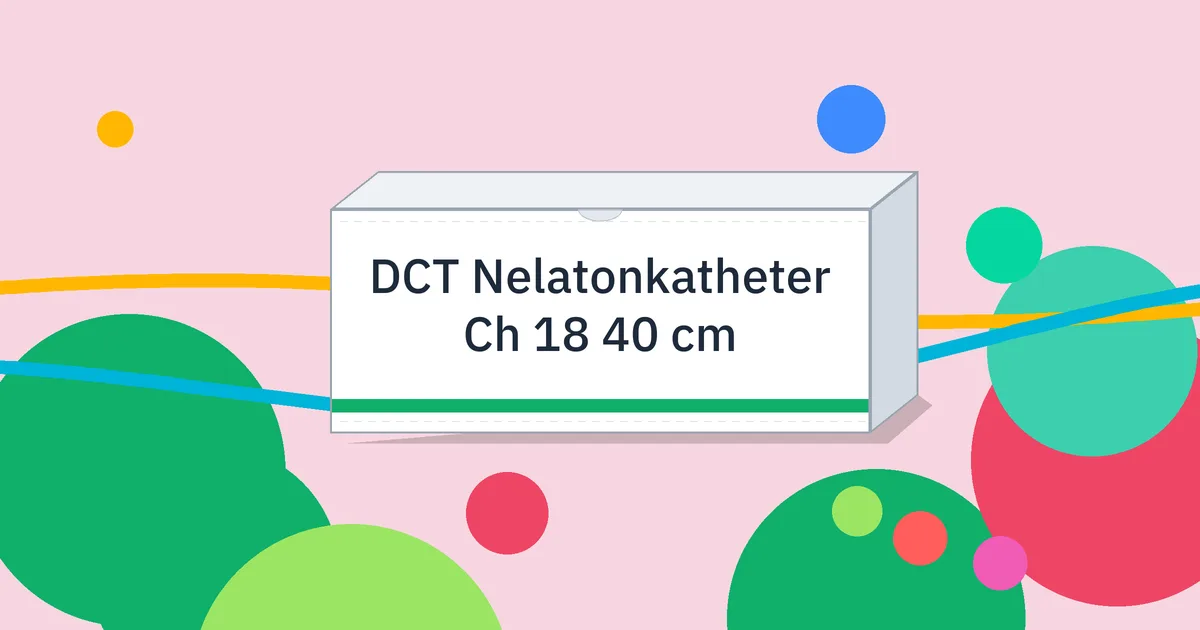Symbolbild: Packung mit der Aufschrift DCT Nelatonkatheter Ch 18 40 cm (PZN 11318840) – Verfügbarkeit und Bezug in Apotheken in Frankfurt am Main