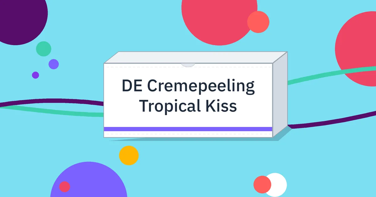 Symbolbild: Packung mit der Aufschrift DE Cremepeeling Tropical Kiss (PZN 17922873) – Verfügbarkeit und Bezug in Apotheken in Frankfurt am Main