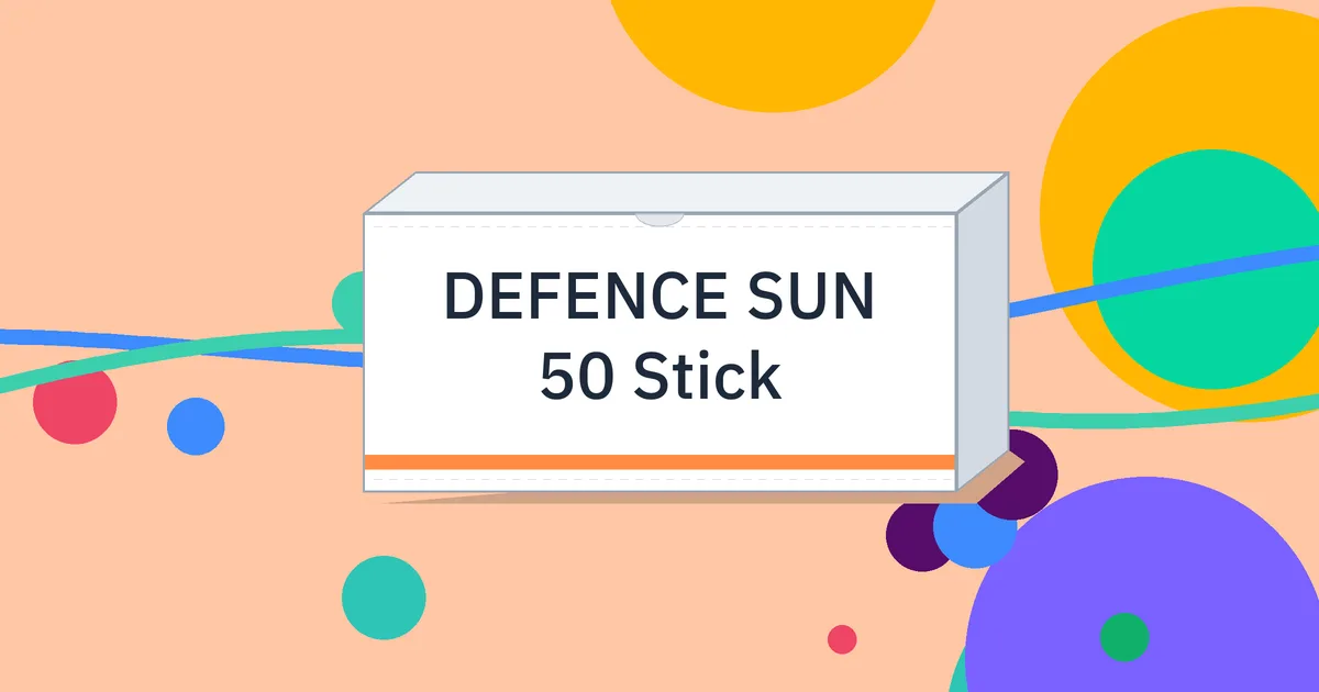Symbolbild: Packung mit der Aufschrift DEFENCE SUN 50 Stick (PZN 11892562) – Verfügbarkeit und Bezug in Apotheken in Frankfurt am Main