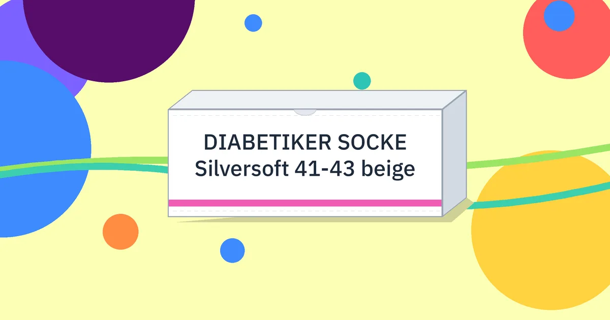 Symbolbild: Packung mit der Aufschrift DIABETIKER SOCKE Silversoft 41-43 beige (PZN 01840392) – Verfügbarkeit und Bezug in Apotheken in Frankfurt am Main