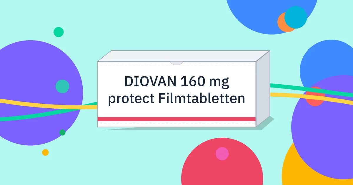 Symbolbild: Packung mit der Aufschrift DIOVAN 160 mg protect Filmtabletten (PZN 20290709) – Verfügbarkeit und Bezug in Apotheken in Frankfurt am Main