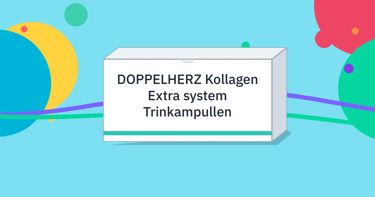 Symbolbild: Packung mit der Aufschrift DOPPELHERZ Kollagen Extra system Trinkampullen (PZN 17215437) – Verfügbarkeit und Bezug in Apotheken in Frankfurt am Main