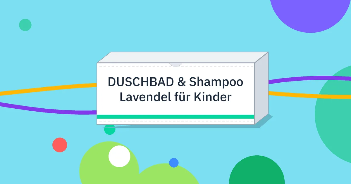 Symbolbild: Packung mit der Aufschrift DUSCHBAD & Shampoo Lavendel für Kinder (PZN 16334453) – Verfügbarkeit und Bezug in Apotheken in Frankfurt am Main