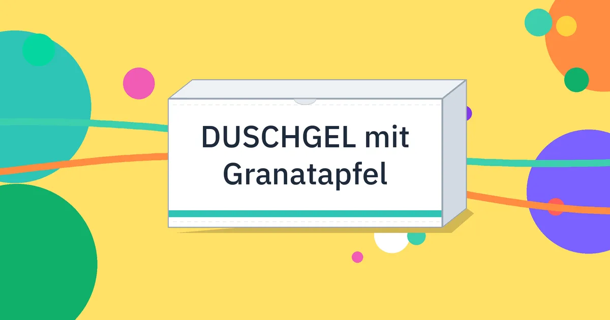 Symbolbild: Packung mit der Aufschrift DUSCHGEL mit Granatapfel (PZN 13923485) – Verfügbarkeit und Bezug in Apotheken in Frankfurt am Main