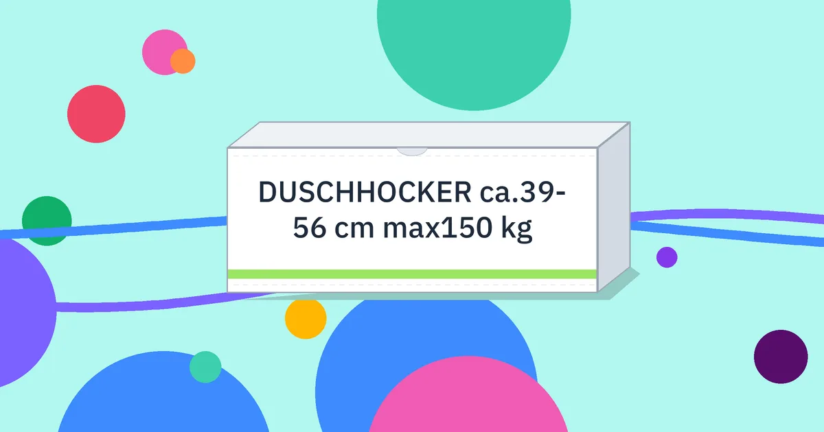 Symbolbild: Packung mit der Aufschrift DUSCHHOCKER ca.39-56 cm max150 kg (PZN 17271973) – Verfügbarkeit und Bezug in Apotheken in Frankfurt am Main