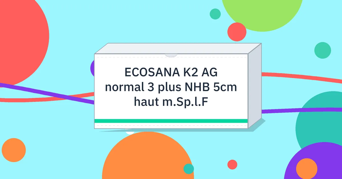Symbolbild: Packung mit der Aufschrift ECOSANA K2 AG normal 3 plus NHB 5cm haut m.Sp.l.F (PZN 10957213) – Verfügbarkeit und Bezug in Apotheken in Frankfurt am Main