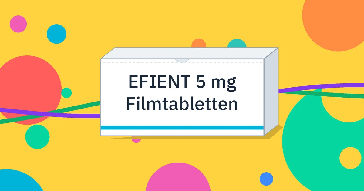 Symbolbild: Packung mit der Aufschrift EFIENT 5 mg Filmtabletten (PZN 09188844) – Verfügbarkeit und Bezug in Apotheken in Frankfurt am Main
