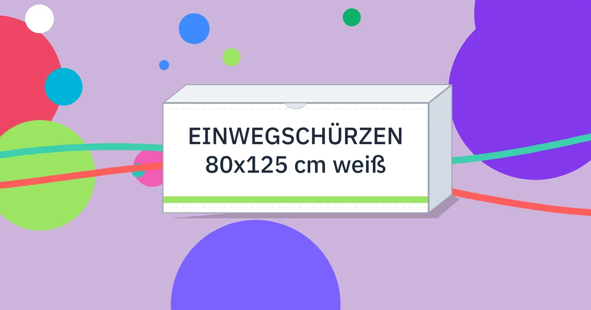 Symbolbild: Packung mit der Aufschrift EINWEGSCHÜRZEN 80x125 cm weiß (PZN 09330288) – Verfügbarkeit und Bezug in Apotheken in Frankfurt am Main