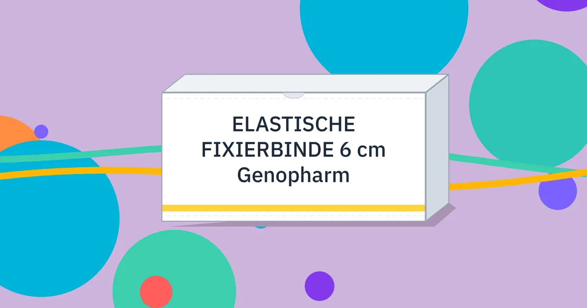 Symbolbild: Packung mit der Aufschrift ELASTISCHE FIXIERBINDE 6 cm Genopharm (PZN 02061922) – Verfügbarkeit und Bezug in Apotheken in Frankfurt am Main