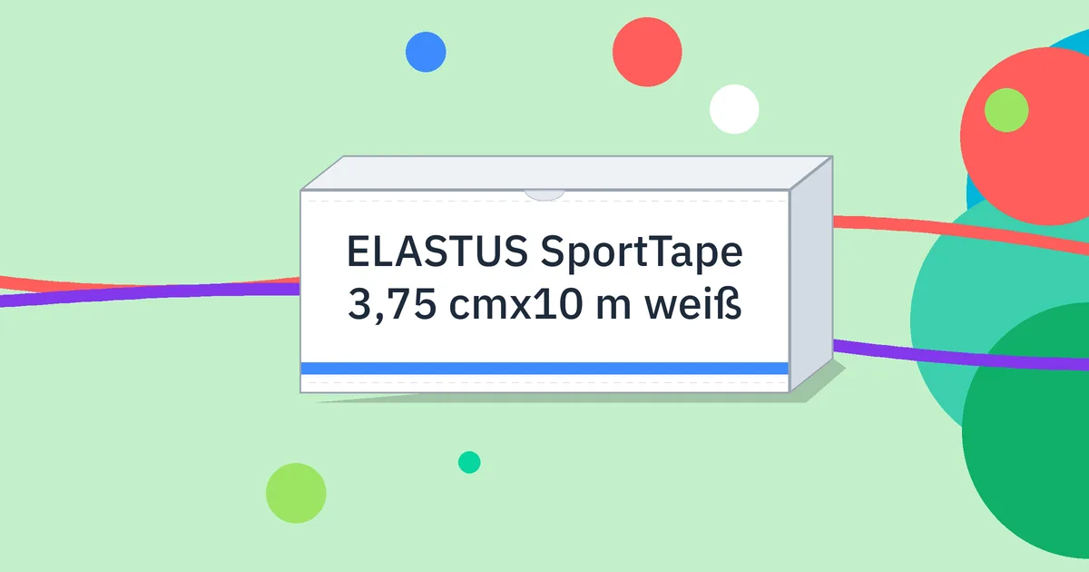 Symbolbild: Packung mit der Aufschrift ELASTUS SportTape 3,75 cmx10 m weiß (PZN 12868525) – Verfügbarkeit und Bezug in Apotheken in Frankfurt am Main
