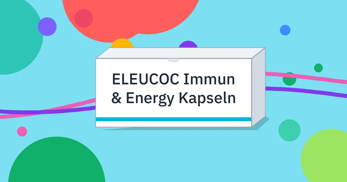Symbolbild: Packung mit der Aufschrift ELEUCOC Immun & Energy Kapseln (PZN 18037498) – Verfügbarkeit und Bezug in Apotheken in Frankfurt am Main