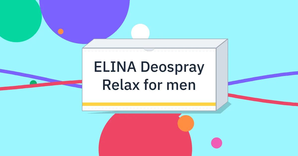 Symbolbild: Packung mit der Aufschrift ELINA Deospray Relax for men (PZN 10779042) – Verfügbarkeit und Bezug in Apotheken in Frankfurt am Main