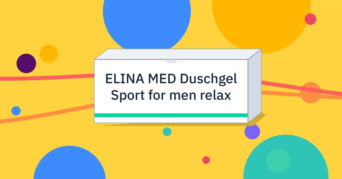 Symbolbild: Packung mit der Aufschrift ELINA MED Duschgel Sport for men relax (PZN 08466270) – Verfügbarkeit und Bezug in Apotheken in Frankfurt am Main