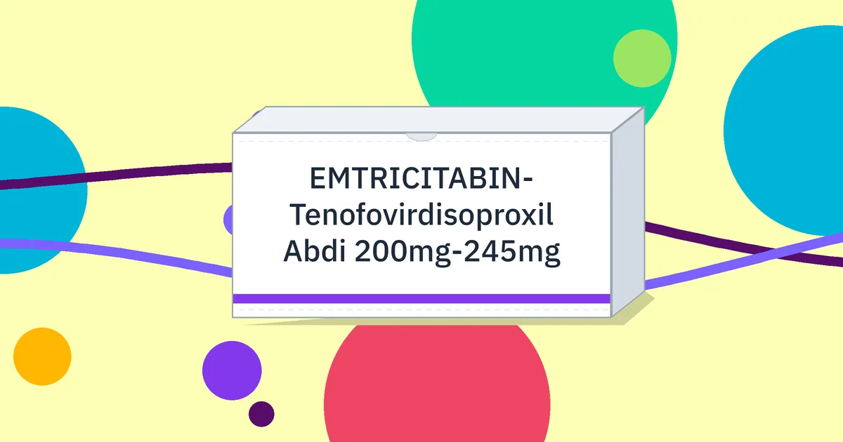 Symbolbild: Packung mit der Aufschrift EMTRICITABIN-Tenofovirdisoproxil Abdi 200mg-245mg (PZN 19366413) – Verfügbarkeit und Bezug in Apotheken in Frankfurt am Main