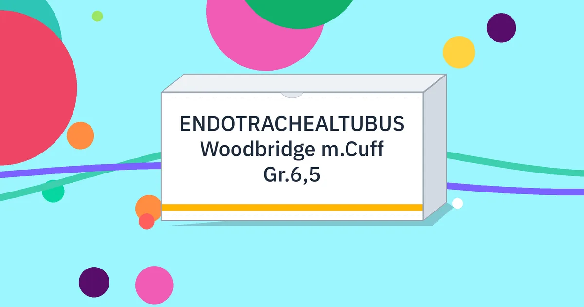 Symbolbild: Packung mit der Aufschrift ENDOTRACHEALTUBUS Woodbridge m.Cuff Gr.6,5 (PZN 04875497) – Verfügbarkeit und Bezug in Apotheken in Frankfurt am Main