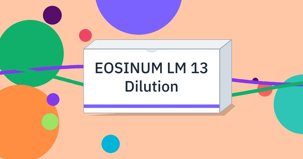 Symbolbild: Packung mit der Aufschrift EOSINUM LM 13 Dilution (PZN 16704631) – Verfügbarkeit und Bezug in Apotheken in Frankfurt am Main