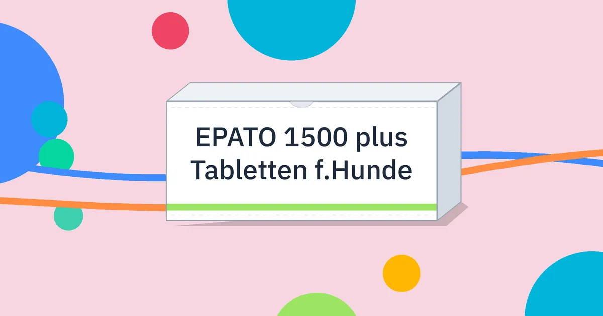 Symbolbild: Packung mit der Aufschrift EPATO 1500 plus Tabletten f.Hunde (PZN 17441458) – Verfügbarkeit und Bezug in Apotheken in Frankfurt am Main