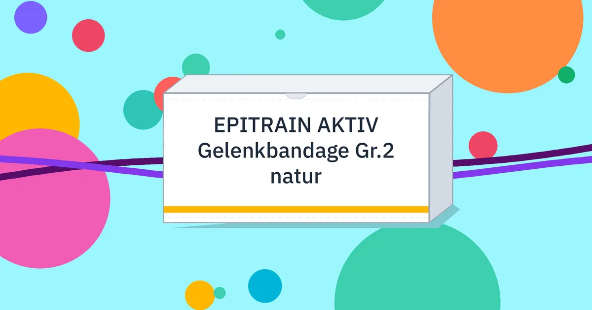Symbolbild: Packung mit der Aufschrift EPITRAIN AKTIV Gelenkbandage Gr.2 natur (PZN 01286145) – Verfügbarkeit und Bezug in Apotheken in Frankfurt am Main