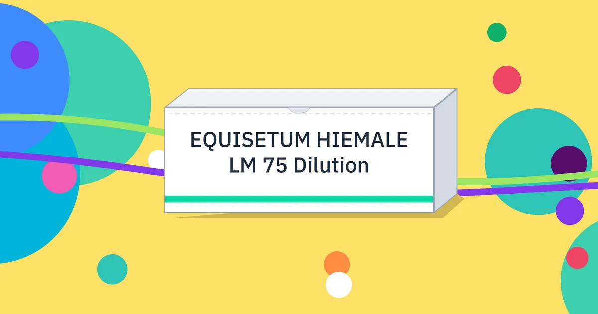 Symbolbild: Packung mit der Aufschrift EQUISETUM HIEMALE LM 75 Dilution (PZN 13473705) – Verfügbarkeit und Bezug in Apotheken in Frankfurt am Main