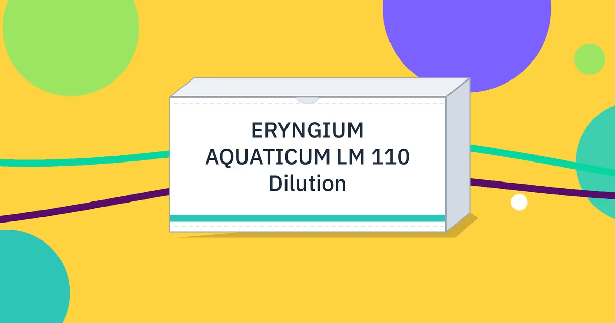 Symbolbild: Packung mit der Aufschrift ERYNGIUM AQUATICUM LM 110 Dilution (PZN 13478878) – Verfügbarkeit und Bezug in Apotheken in Frankfurt am Main