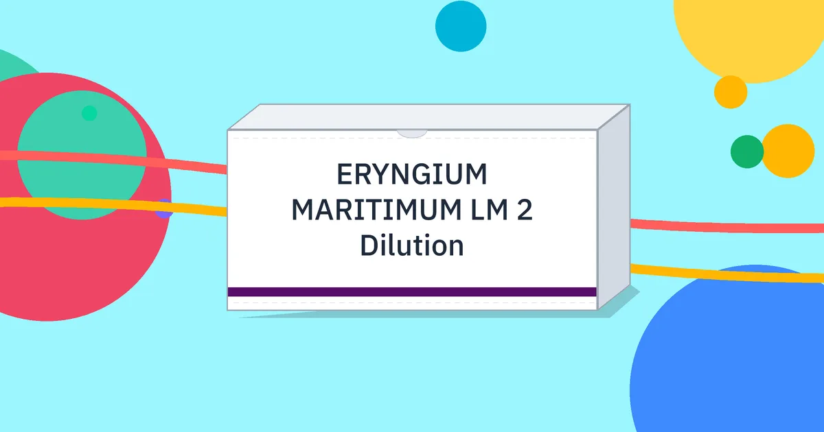 Symbolbild: Packung mit der Aufschrift ERYNGIUM MARITIMUM LM 2 Dilution (PZN 13478909) – Verfügbarkeit und Bezug in Apotheken in Frankfurt am Main