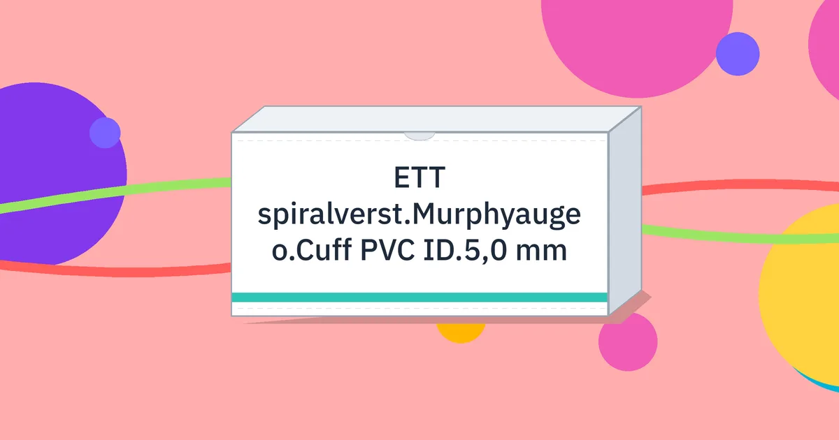 Symbolbild: Packung mit der Aufschrift ETT spiralverst.Murphyauge o.Cuff PVC ID.5,0 mm (PZN 19120824) – Verfügbarkeit und Bezug in Apotheken in Frankfurt am Main