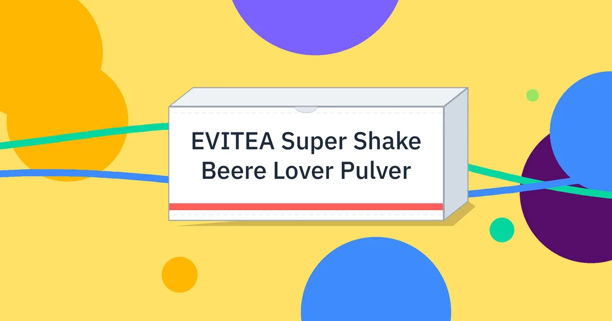Symbolbild: Packung mit der Aufschrift EVITEA Super Shake Beere Lover Pulver (PZN 16611591) – Verfügbarkeit und Bezug in Apotheken in Frankfurt am Main