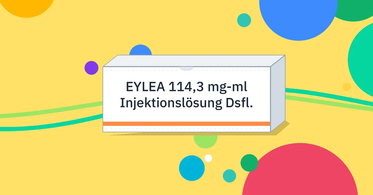 Symbolbild: Packung mit der Aufschrift EYLEA 114,3 mg-ml Injektionslösung Dsfl. (PZN 19381157) – Verfügbarkeit und Bezug in Apotheken in Frankfurt am Main