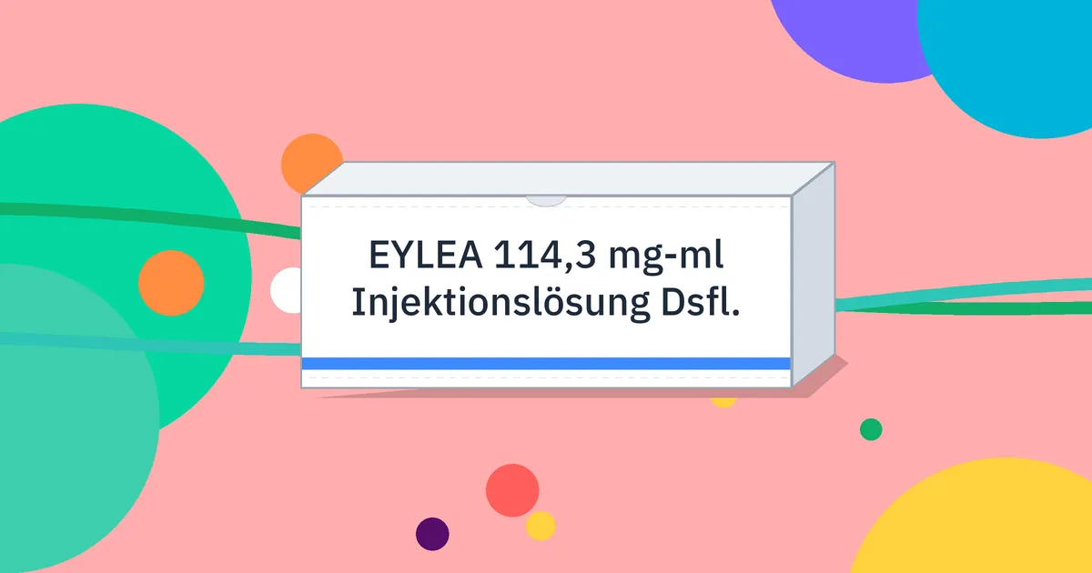 Symbolbild: Packung mit der Aufschrift EYLEA 114,3 mg-ml Injektionslösung Dsfl. (PZN 19847762) – Verfügbarkeit und Bezug in Apotheken in Frankfurt am Main