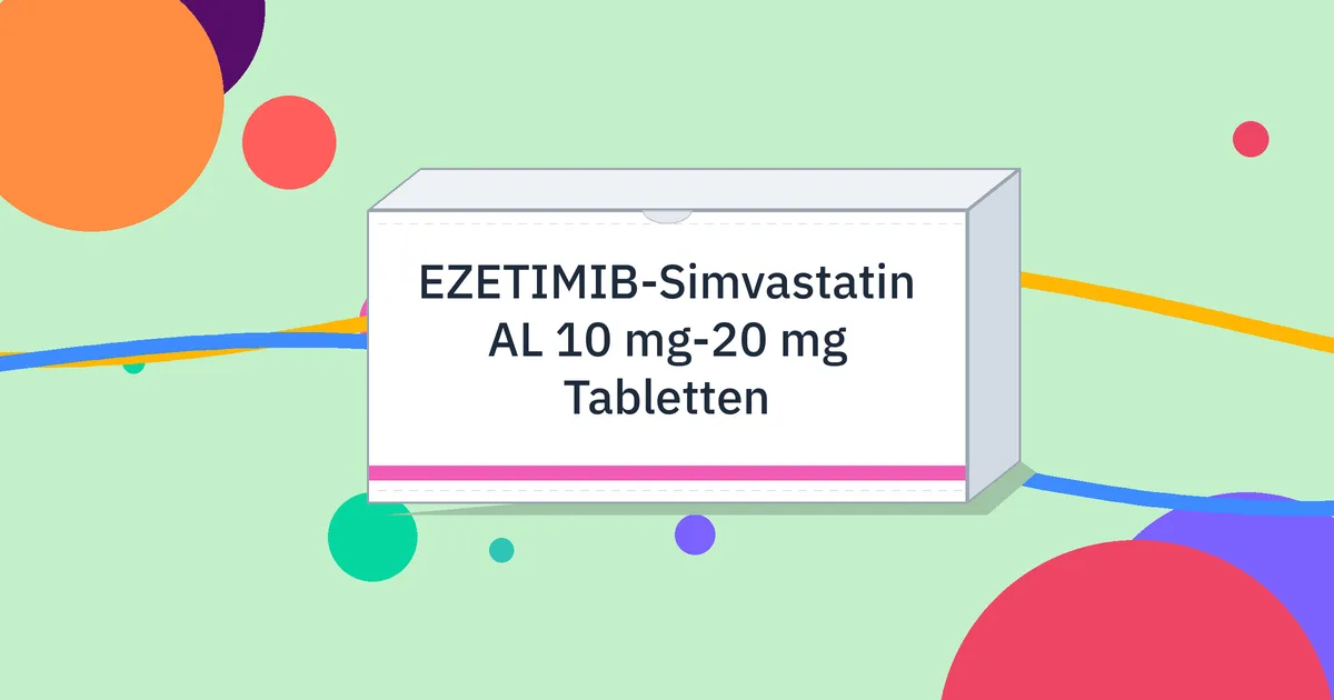 Symbolbild: Packung mit der Aufschrift EZETIMIB-Simvastatin AL 10 mg-20 mg Tabletten (PZN 13744110) – Verfügbarkeit und Bezug in Apotheken in Frankfurt am Main