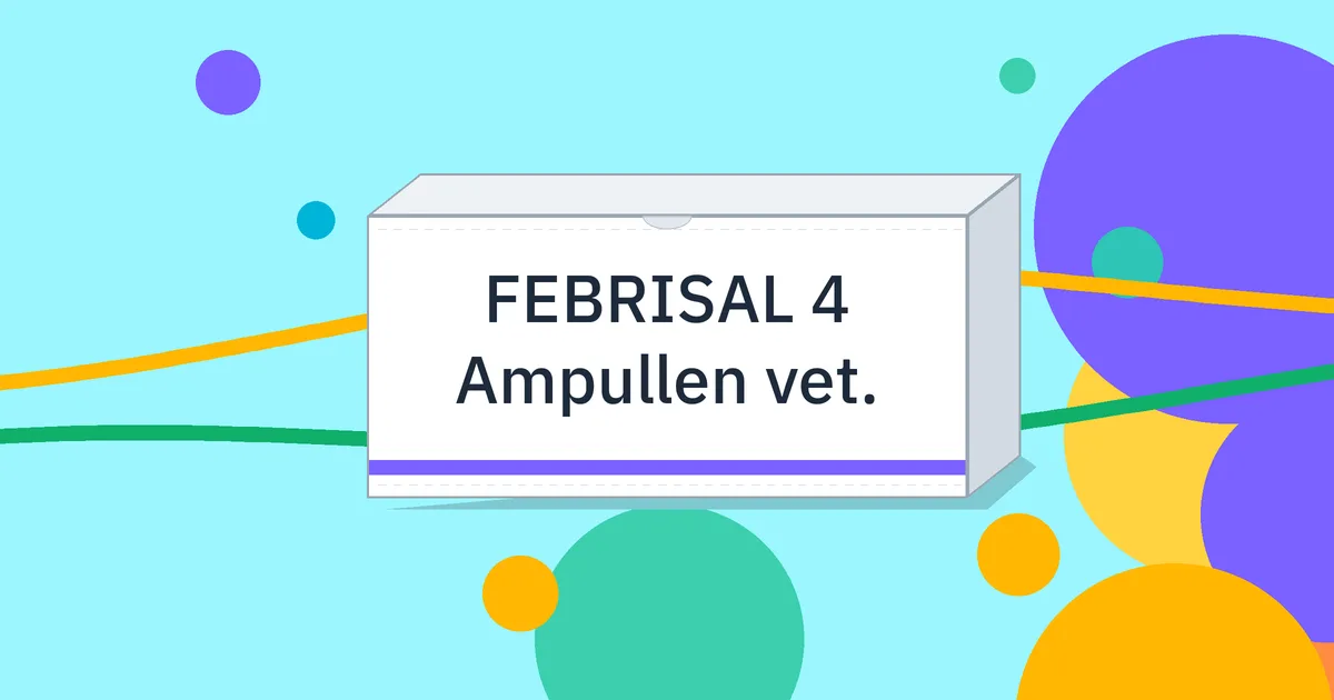Symbolbild: Packung mit der Aufschrift FEBRISAL 4 Ampullen vet. (PZN 07734521) – Verfügbarkeit und Bezug in Apotheken in Frankfurt am Main