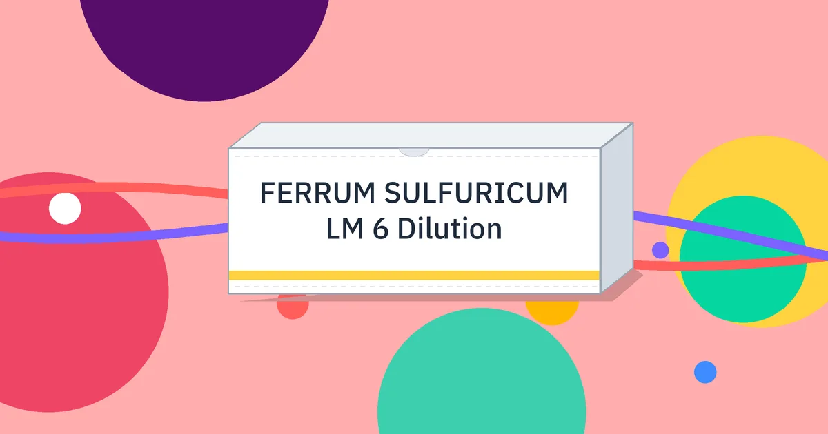 Symbolbild: Packung mit der Aufschrift FERRUM SULFURICUM LM 6 Dilution (PZN 12853446) – Verfügbarkeit und Bezug in Apotheken in Frankfurt am Main