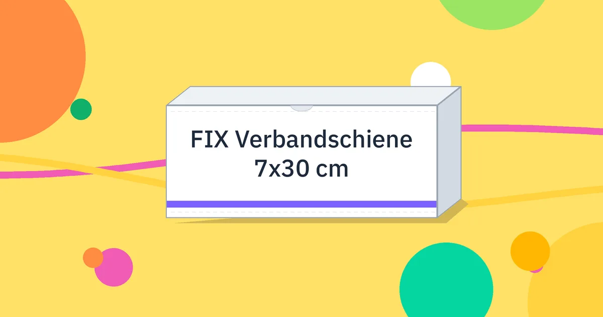 Symbolbild: Packung mit der Aufschrift FIX Verbandschiene 7x30 cm (PZN 06983280) – Verfügbarkeit und Bezug in Apotheken in Frankfurt am Main